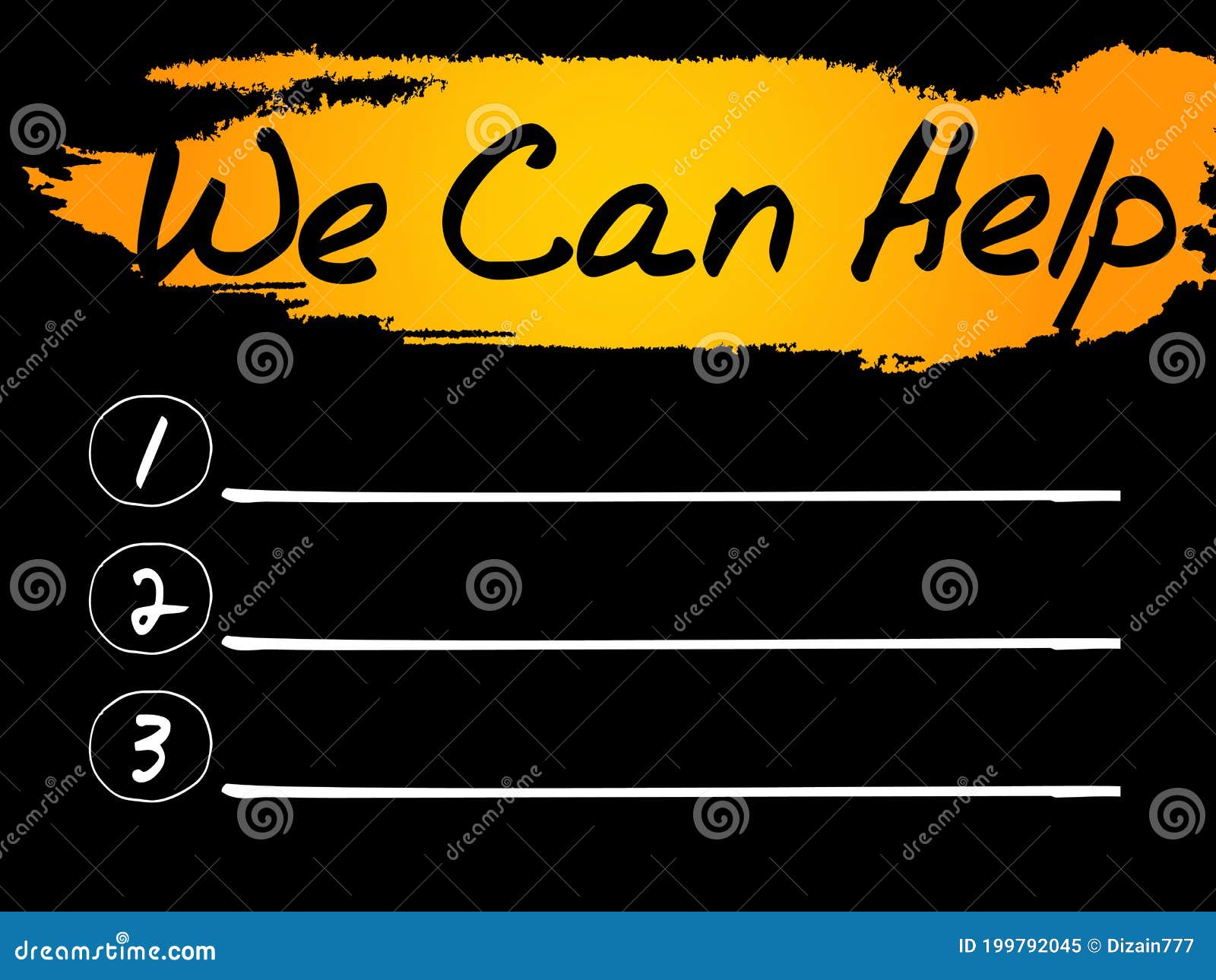 We Can Help Blank List Concept Stock Illustration - Illustration of ...