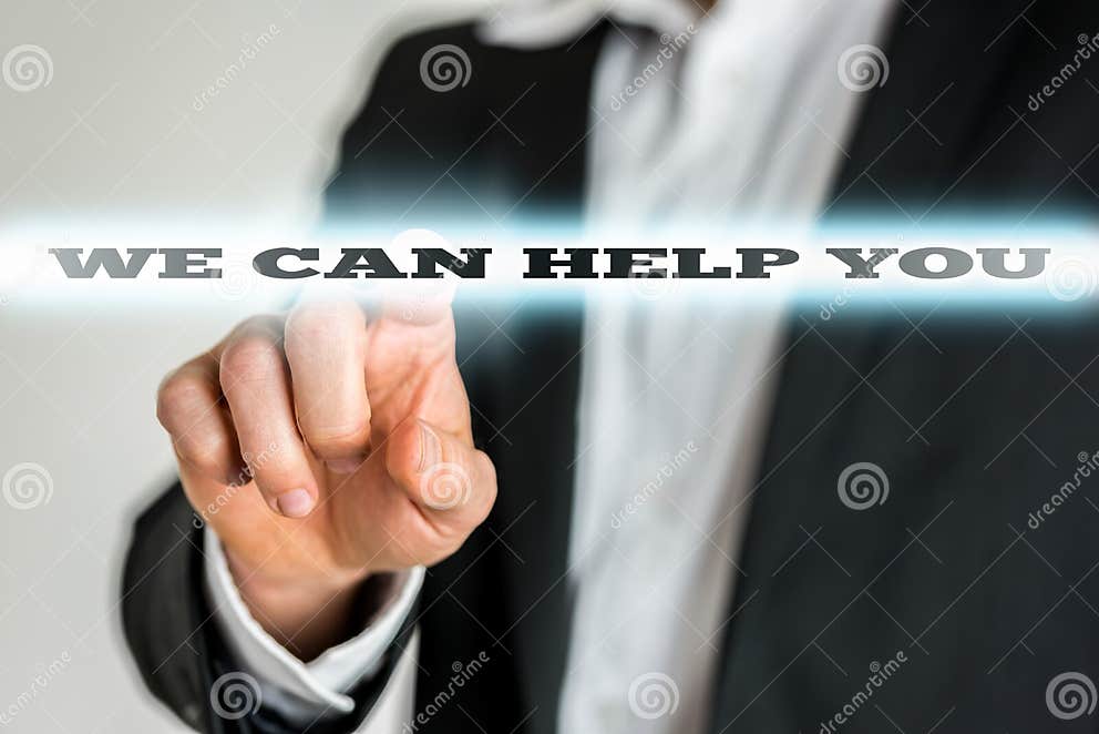 We can help you stock photo. Image of question, attendant - 41637186