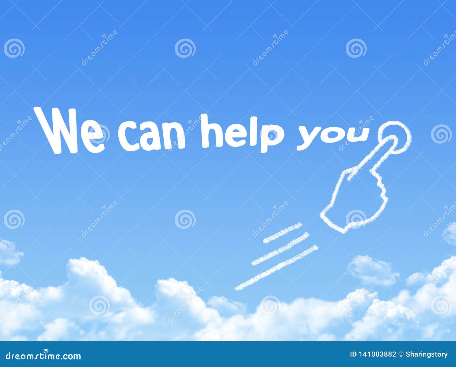 We Can Help You Message Cloud Shape Stock Illustration - Illustration ...