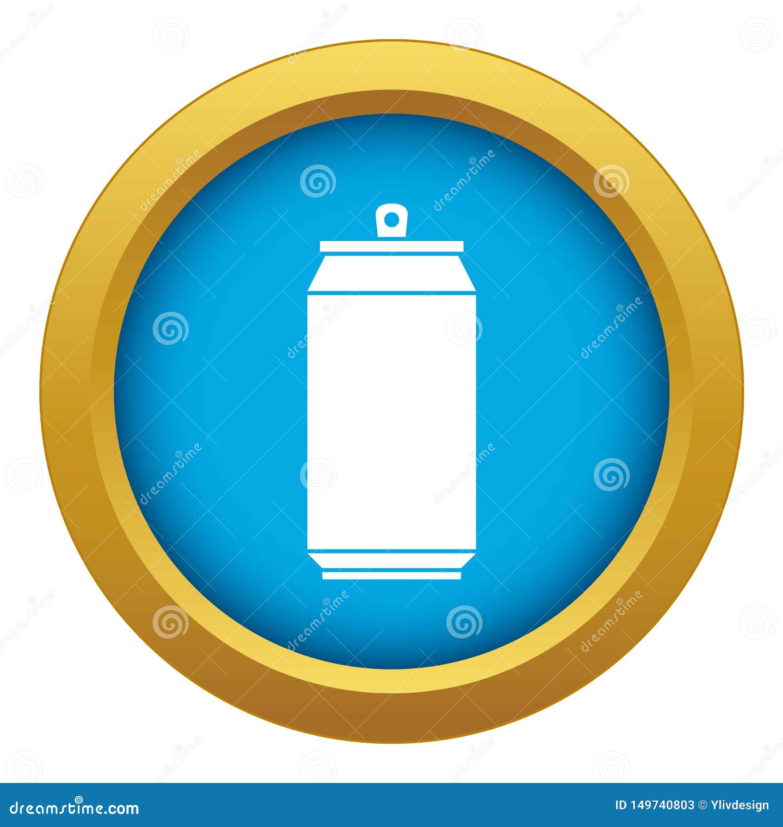 Can Icon Blue Vector Isolated Stock Vector - Illustration of beer, food ...