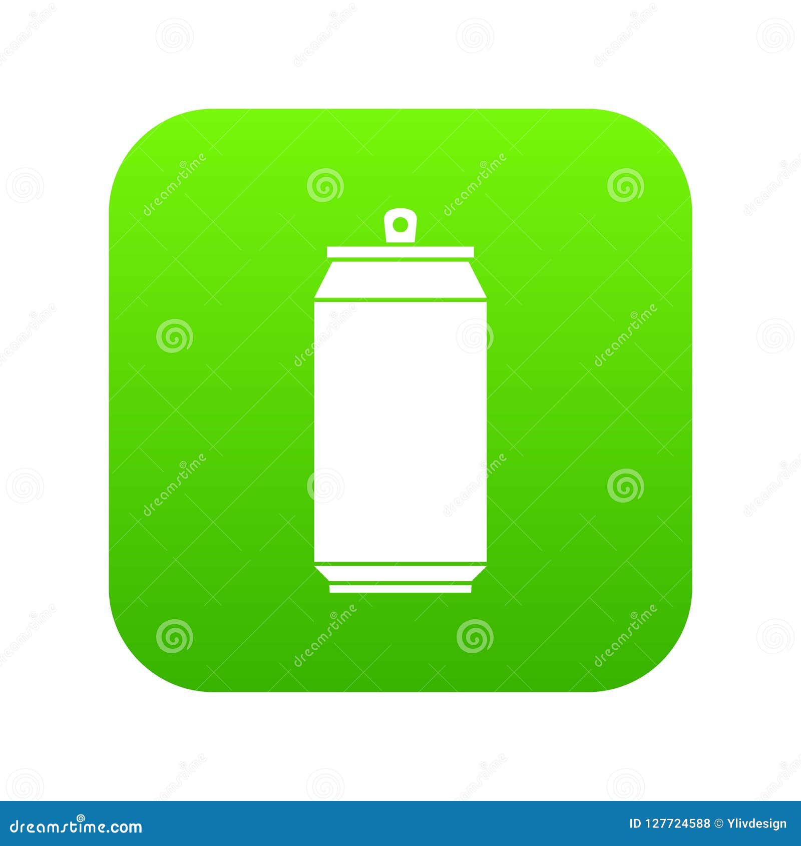 Can icon digital green stock vector. Illustration of food - 127724588