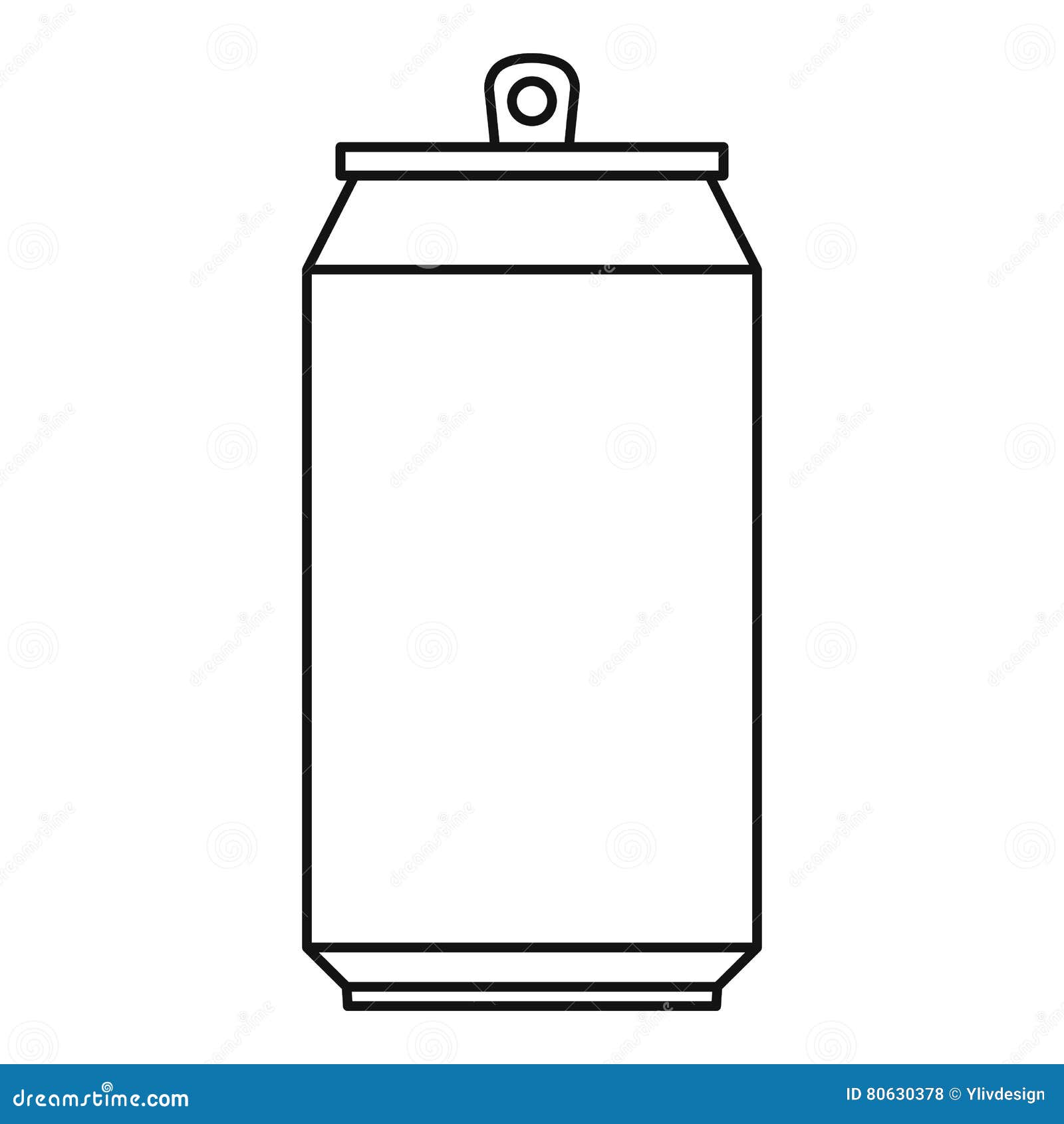 Can icon, outline style stock vector. Illustration of aluminum - 80630378