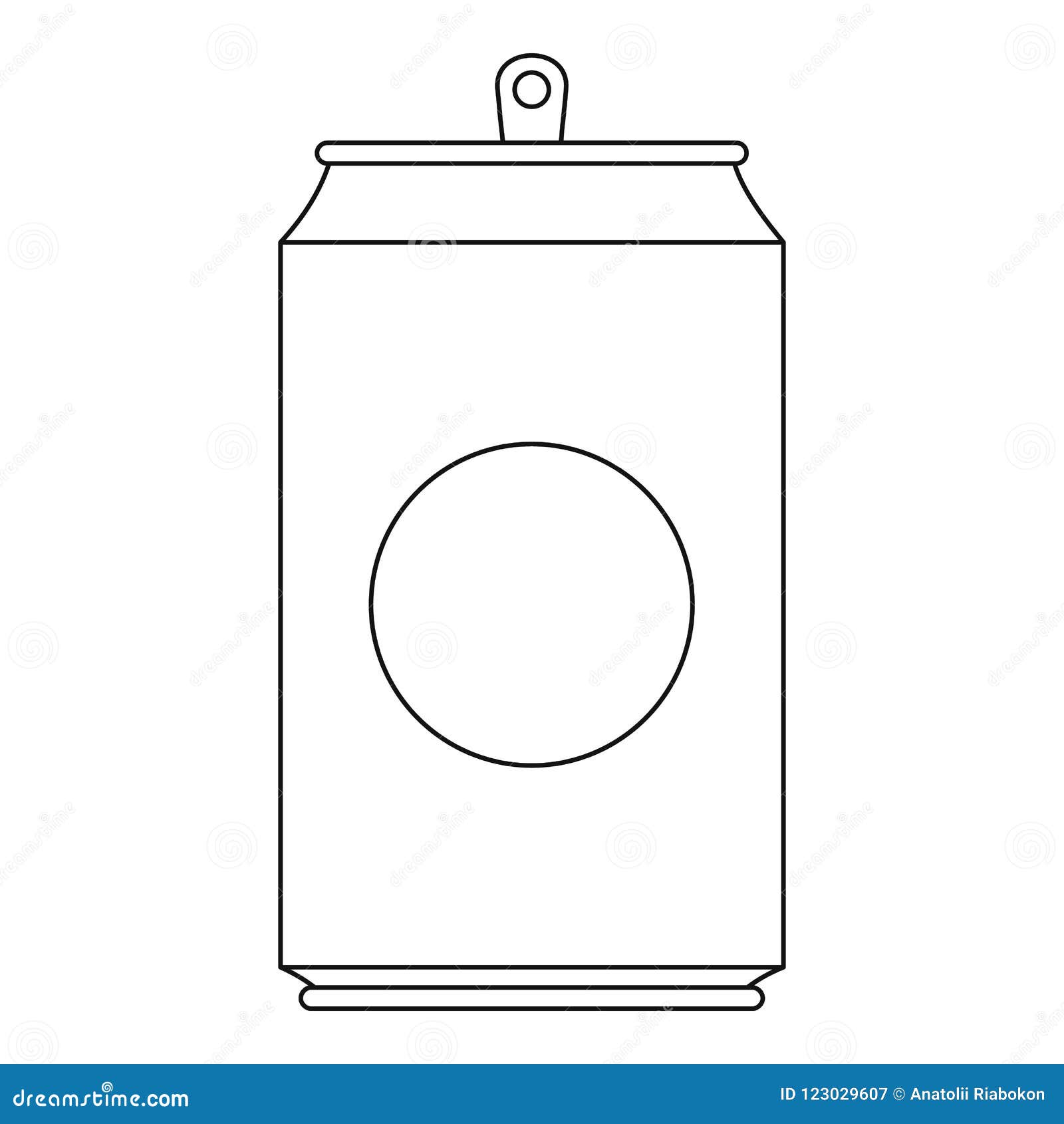 Can icon, outline style. stock illustration. Illustration of litter ...