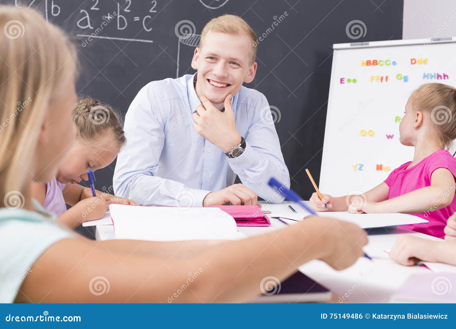 He Can Interest Children in Learning Stock Photo - Image of indoors ...