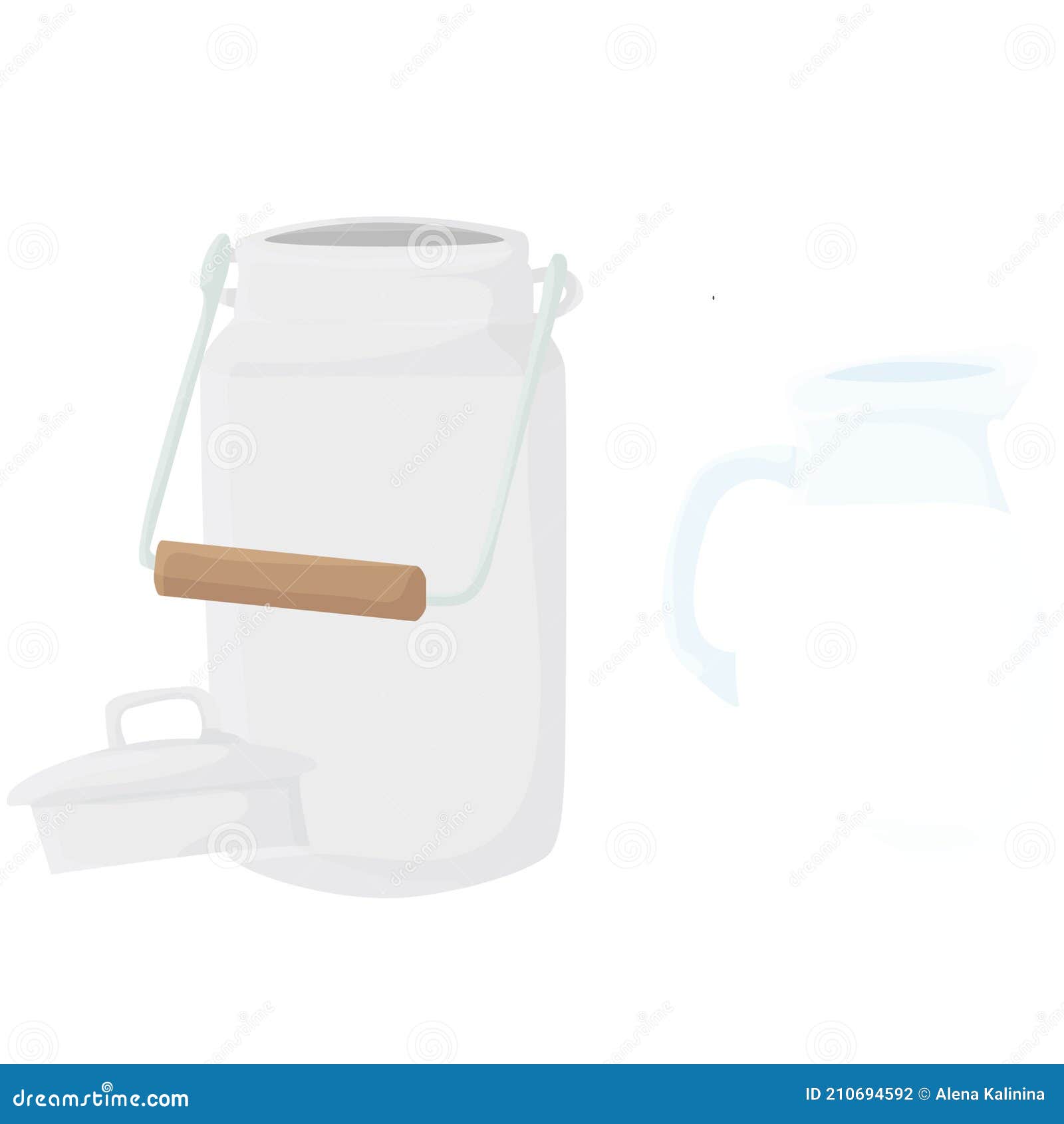 A Can and a Jug of Milk. Utensils for Transporting Milk. Dairy Products ...