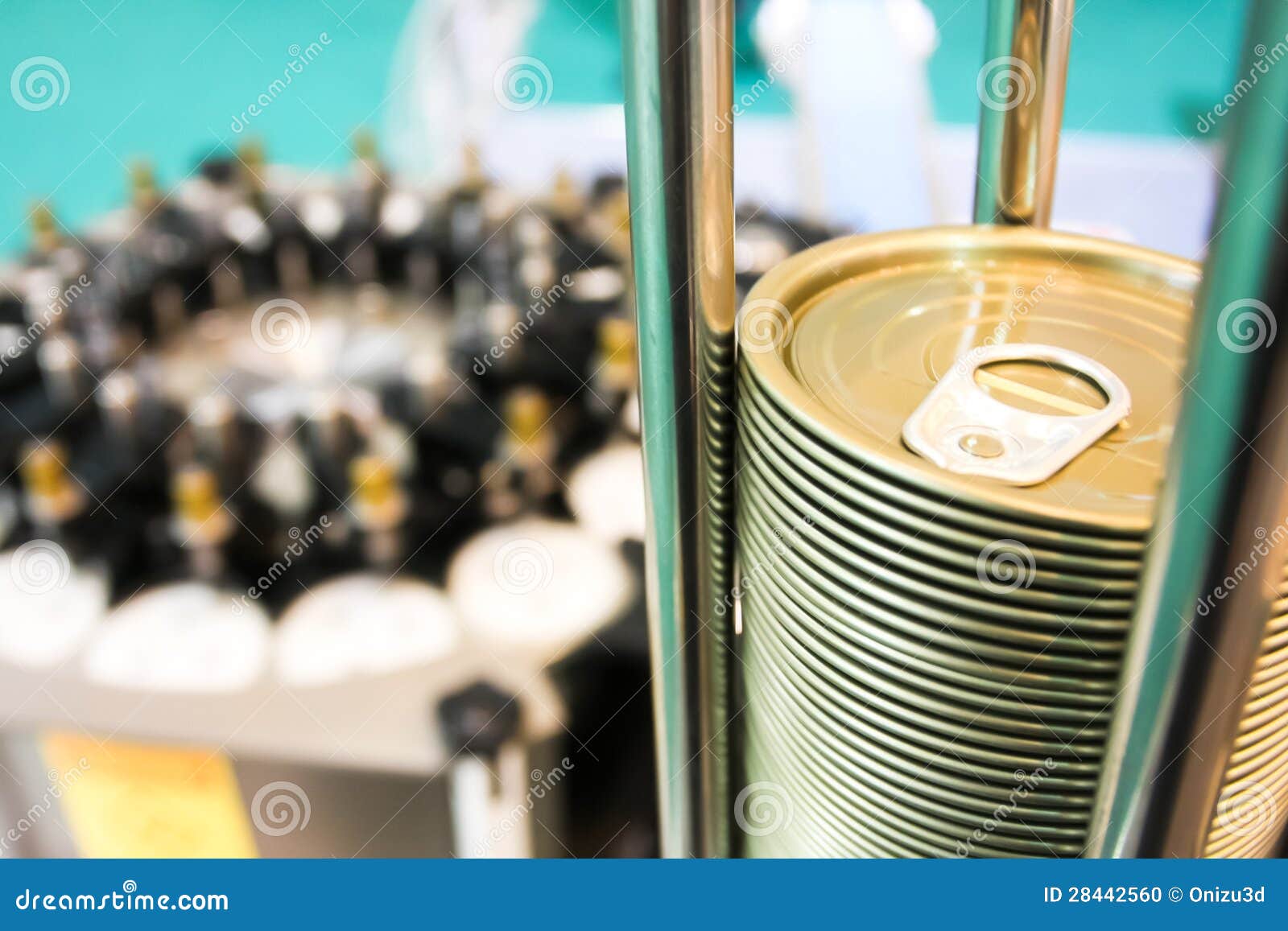Can Lids in the Canning Factory Stock Photo - Image of metallic ...