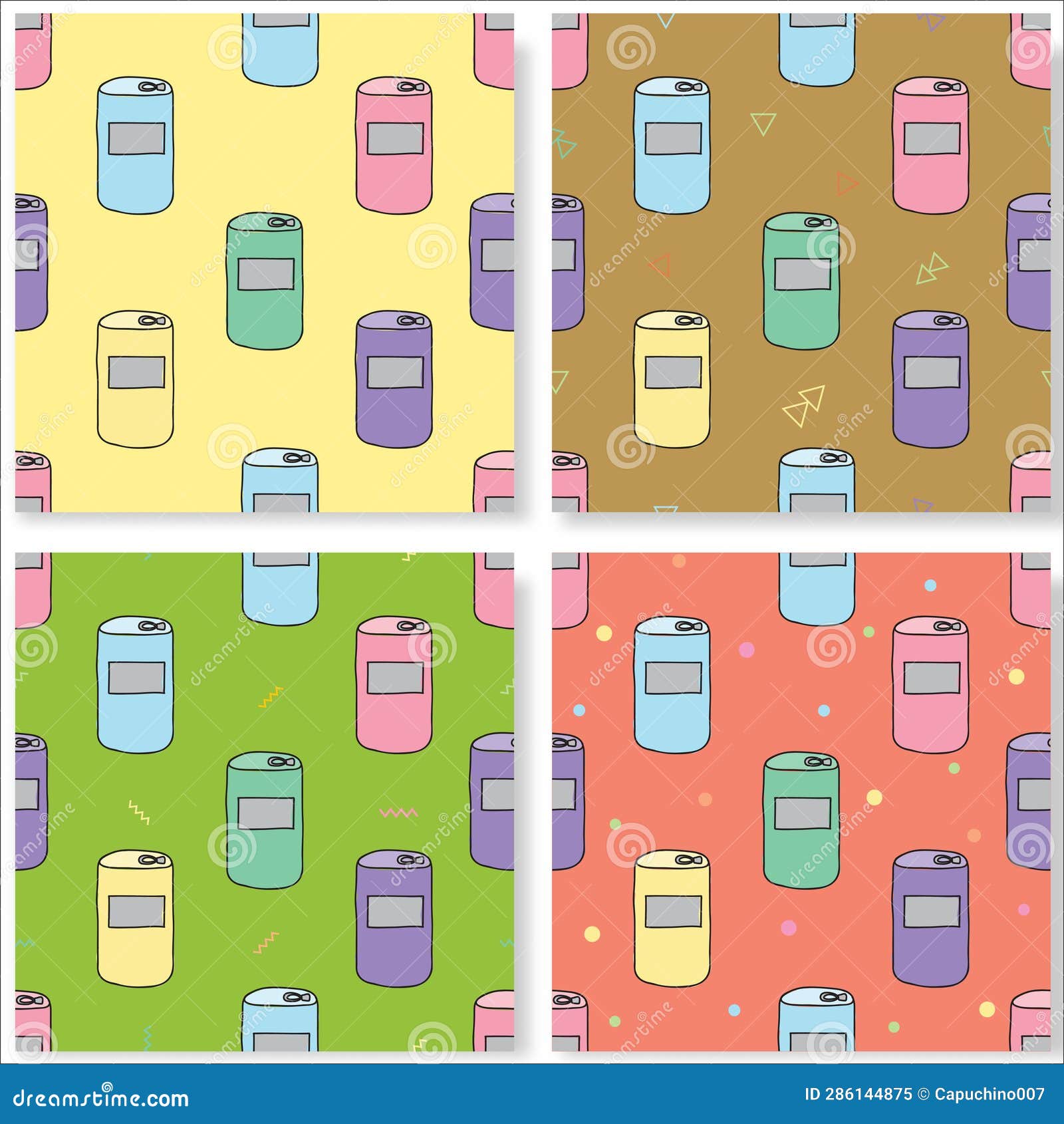 Can pattern seamless set stock illustration. Illustration of background ...