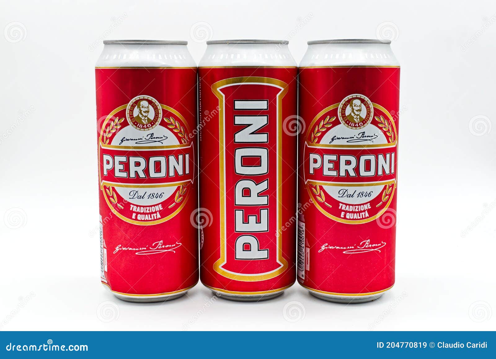 Can Of Peroni Beer On Beer Barrel With Dark Background. Illustrative ...