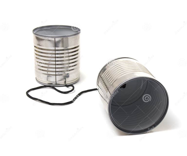 Can phone stock image. Image of speaker, message, thread - 10942889