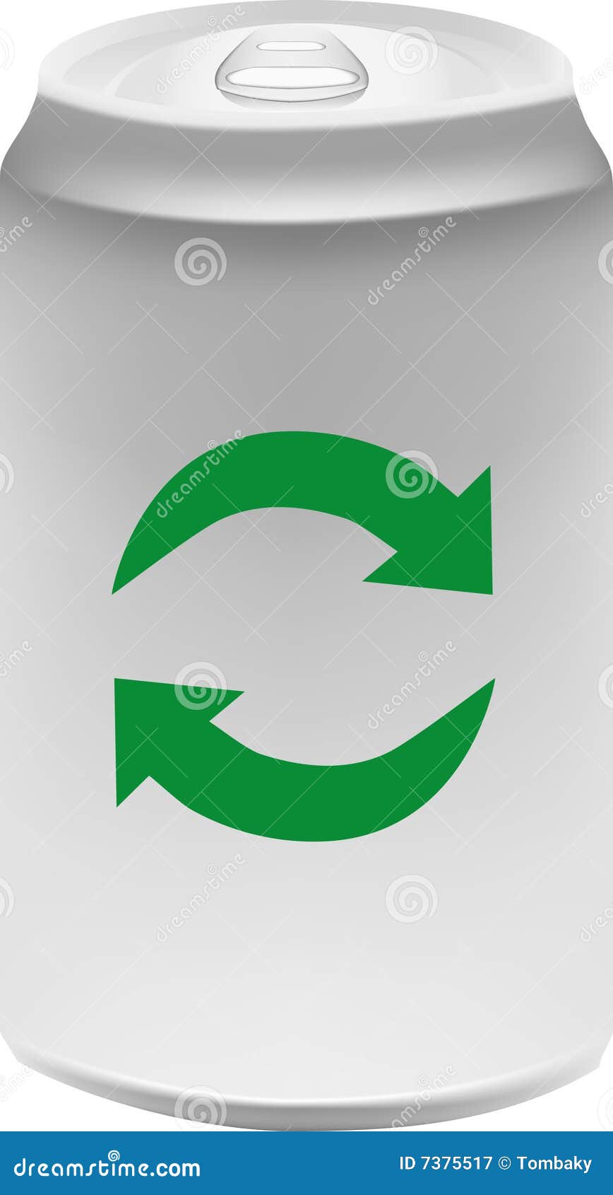 Can with recycling symbol stock vector. Illustration of metal - 7375517