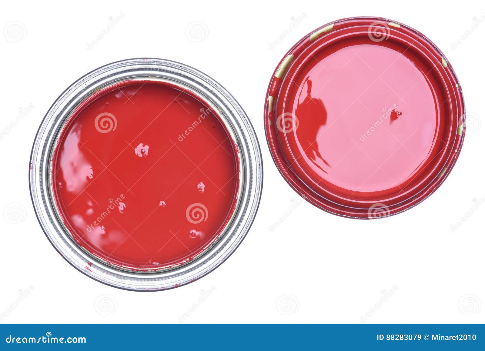 Can of Red Paint Top View stock image. Image of copy - 88283079