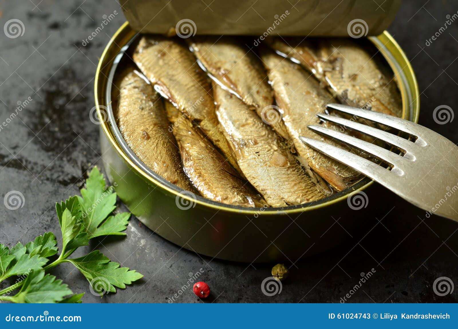 Can with Smoked Baltic Sprats. Stock Image - Image of prepared, baltic ...