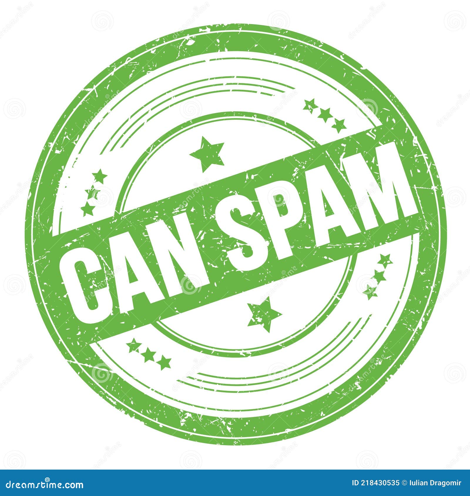 CAN SPAM Text on Green Round Grungy Stamp Stock Illustration ...