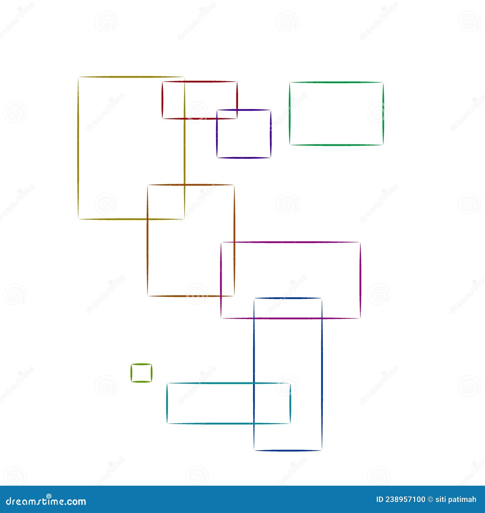 Draw of Square with Different Colours Stock Illustration - Illustration ...