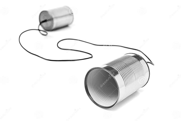 Can telephone stock photo. Image of childhood, icon, clipping - 13335868