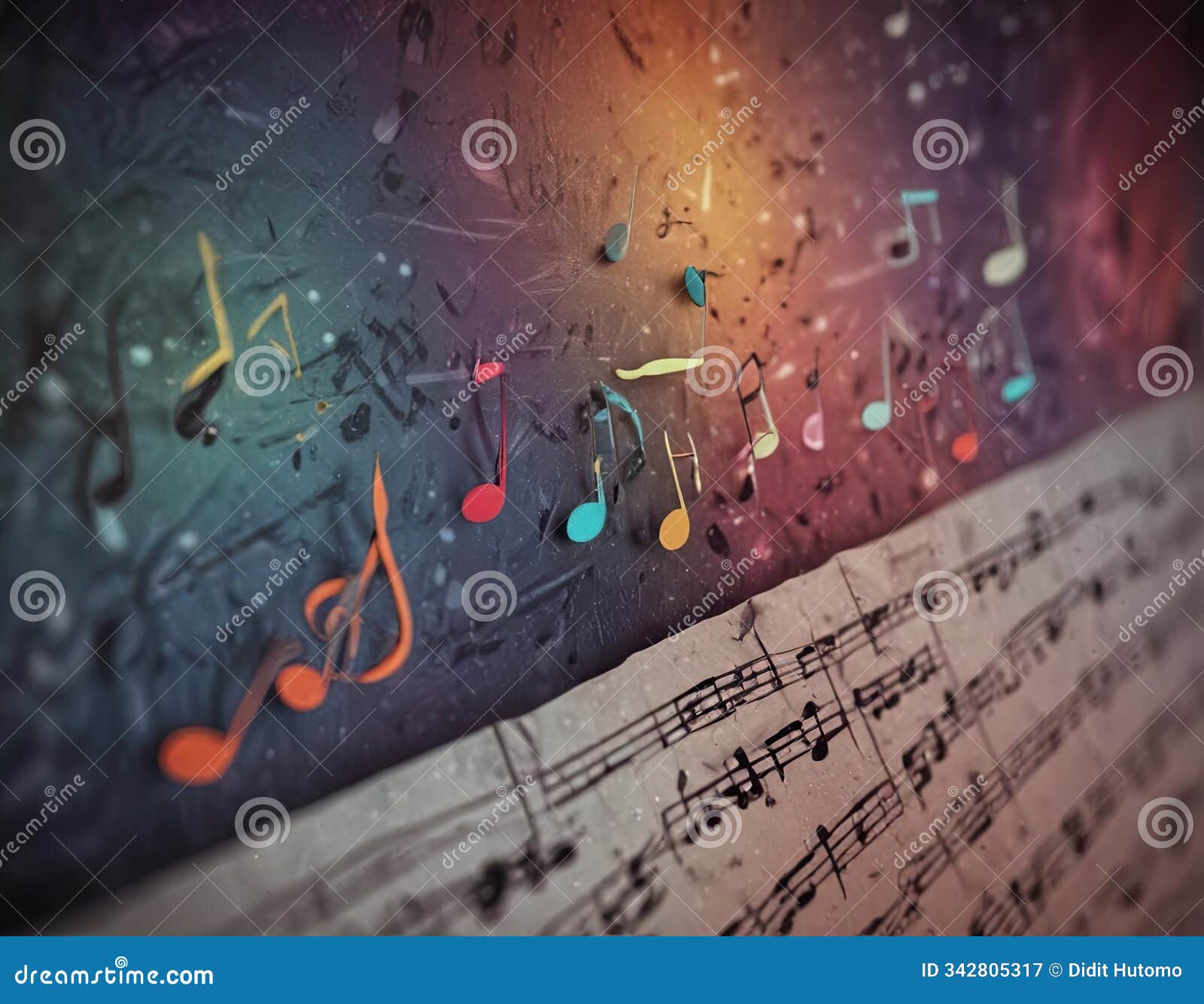 Music Notes Background, Wallpaper Music Notes. Stock Illustration ...