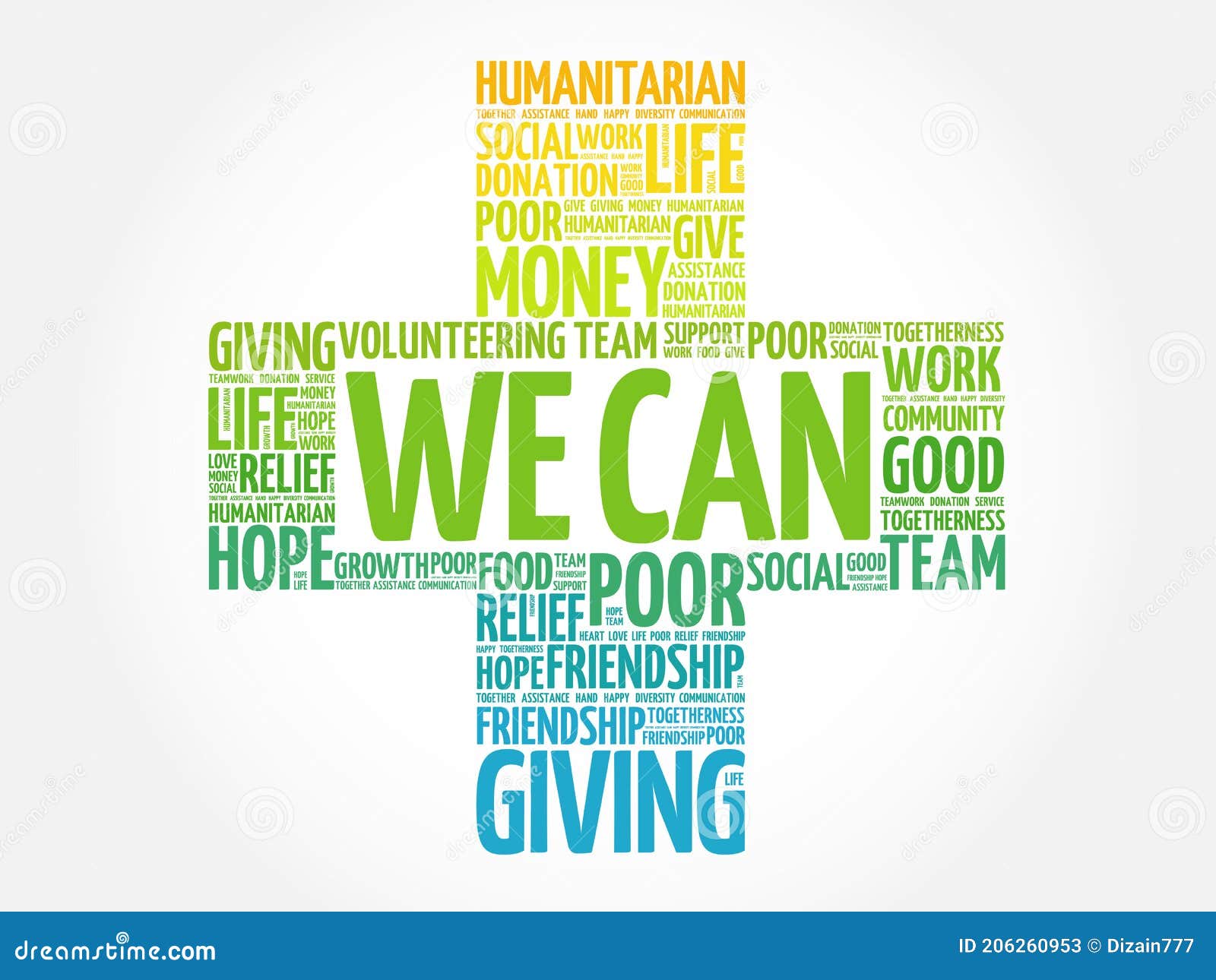 We Can word cloud collage stock illustration. Illustration of assemble ...