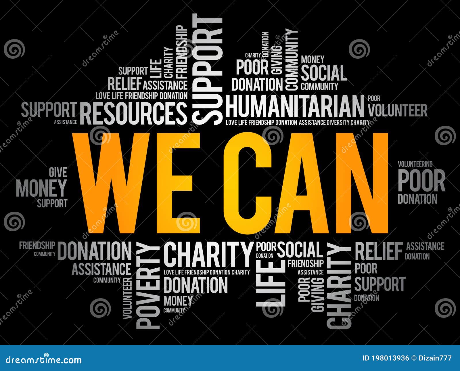 We Can word cloud collage stock illustration. Illustration of help ...