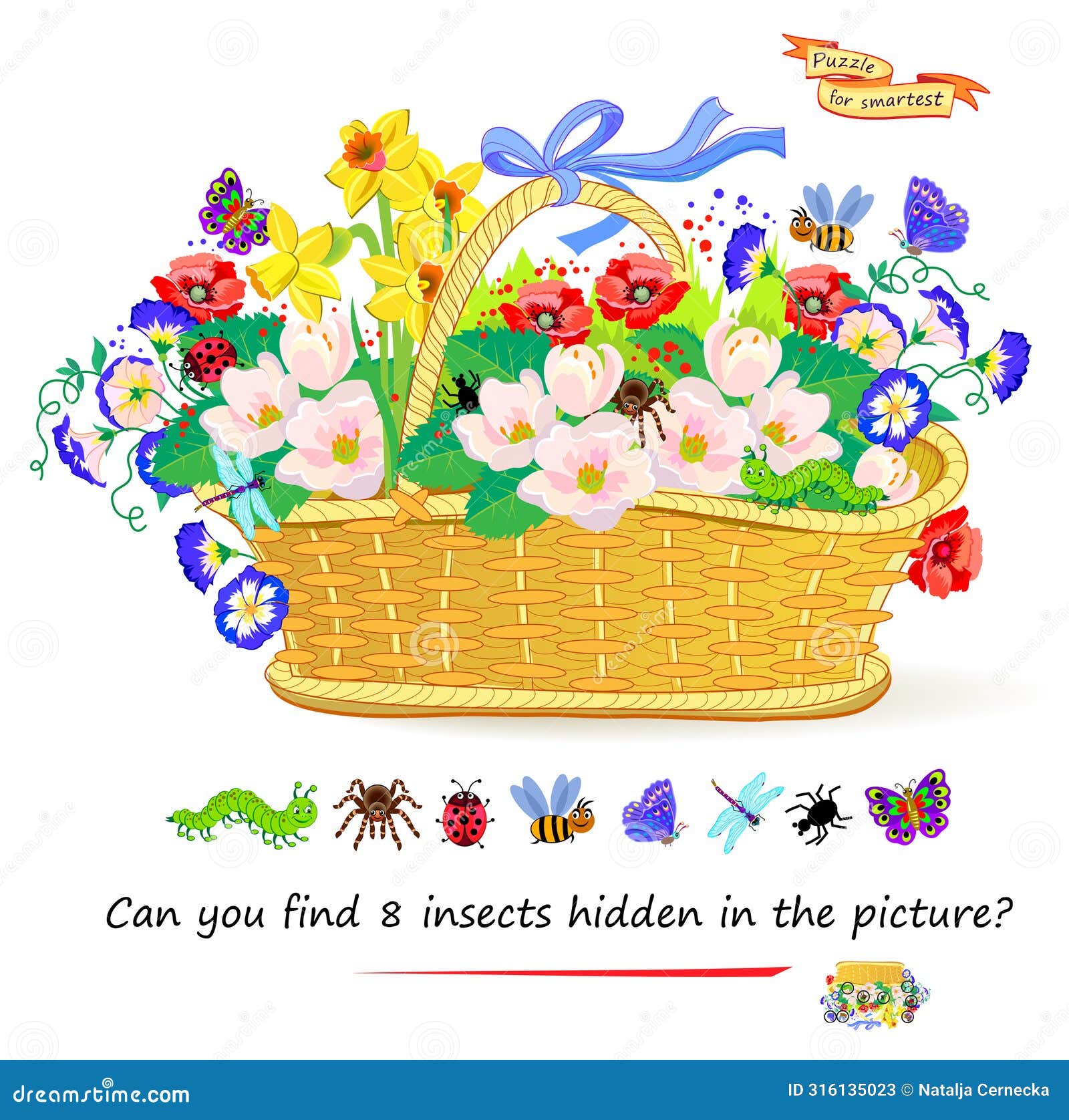 Can You Find 8 Insects Hidden in the Picture? Logic Puzzle Game for ... Can You Find 8 Insects Hidden in the Picture? Logic Puzzle Game for ...