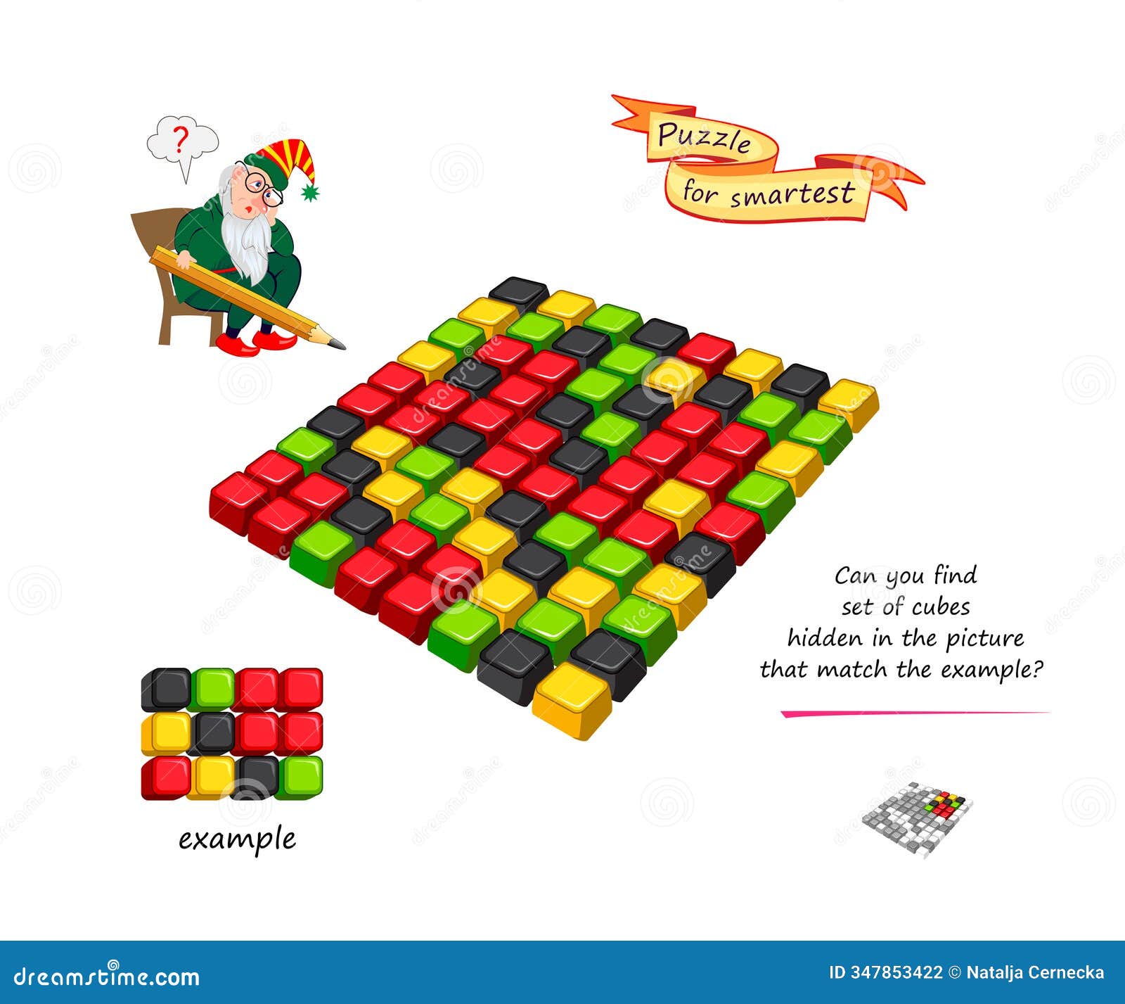 Can You Find Set Of Cubes Hidden In The Picture That Match The Example