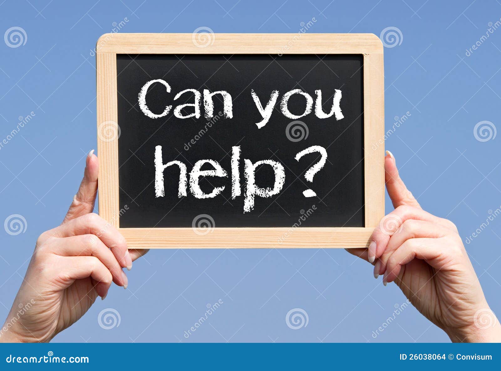 Can You Help Words on Chalkboard Stock Photo - Image of asking, blue ...