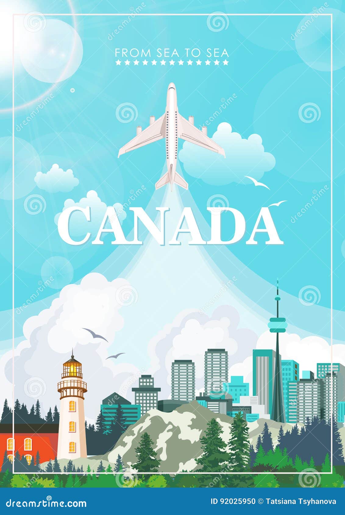 Canadá Ejemplo Canadiense Del Vector Postal Del Viaje Ilustración del ...