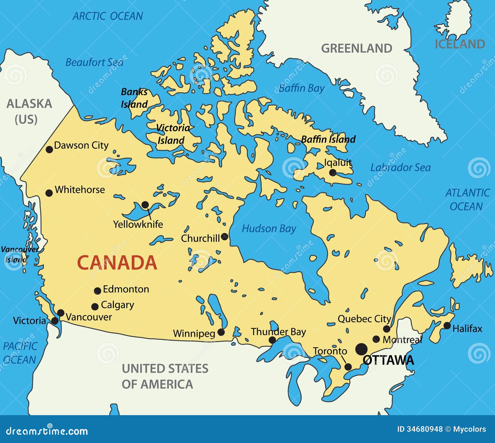 Canadá - mapa ilustración del vector. Ilustración de frontera - 34680948