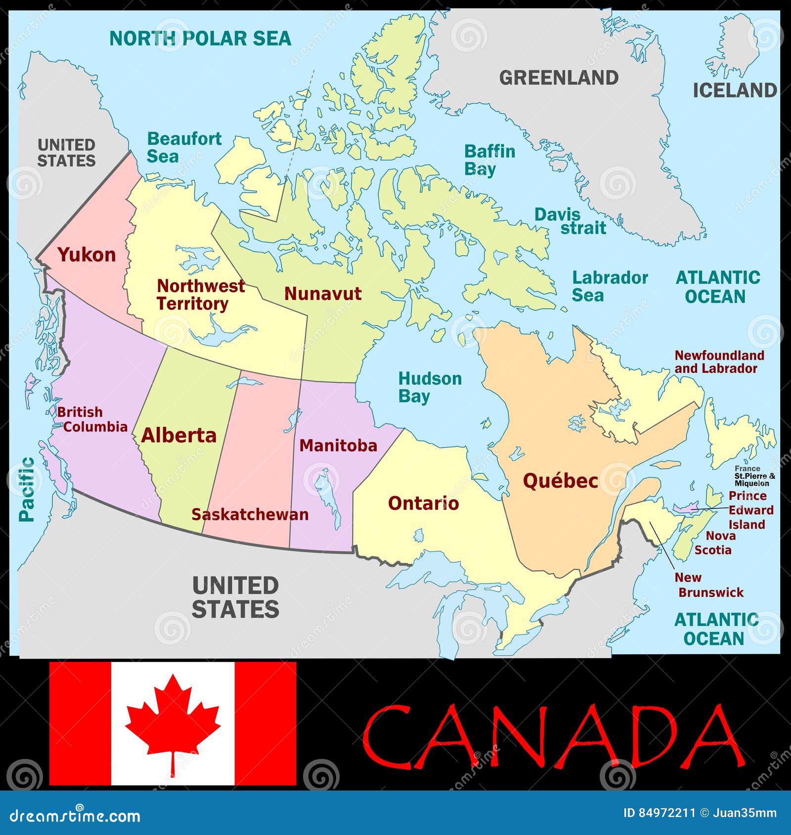 Canada Administrative Divisions Stock Illustration - Illustration of ...