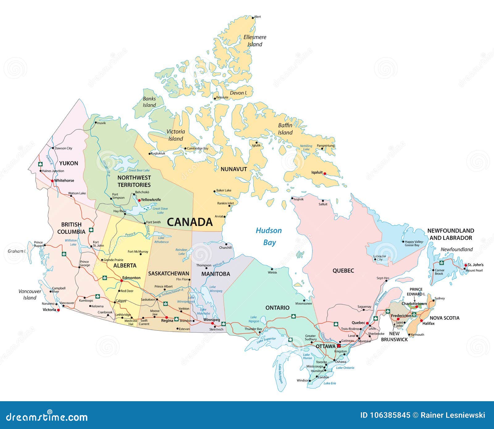 Canada, Administrative Divisions, Provinces And Territories, Political ...