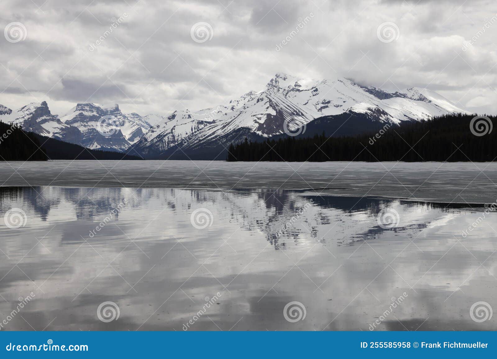 Canada, Alberta, Jasper National Park, Maligne Lake Stock Photo - Image ...