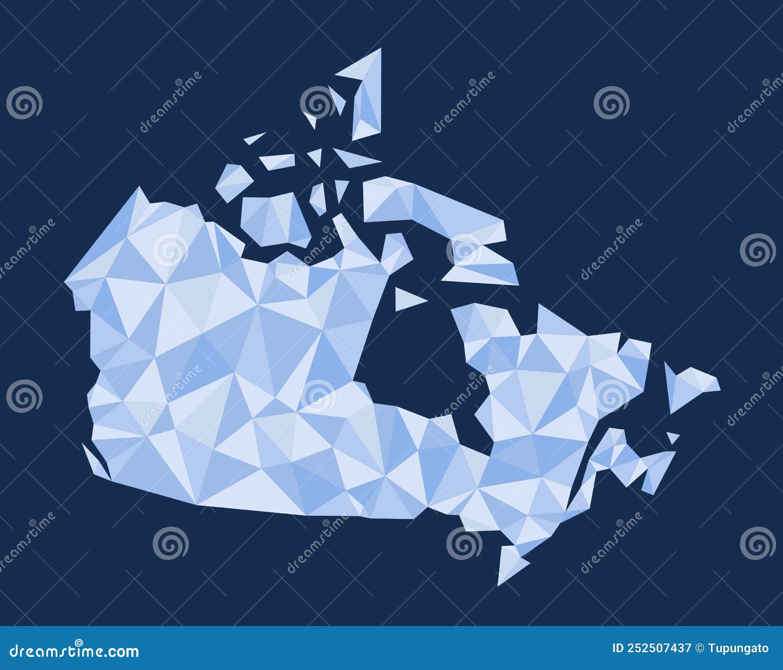 Canada Blue Polygon Map - Modern Style Stock Vector - Illustration of ...