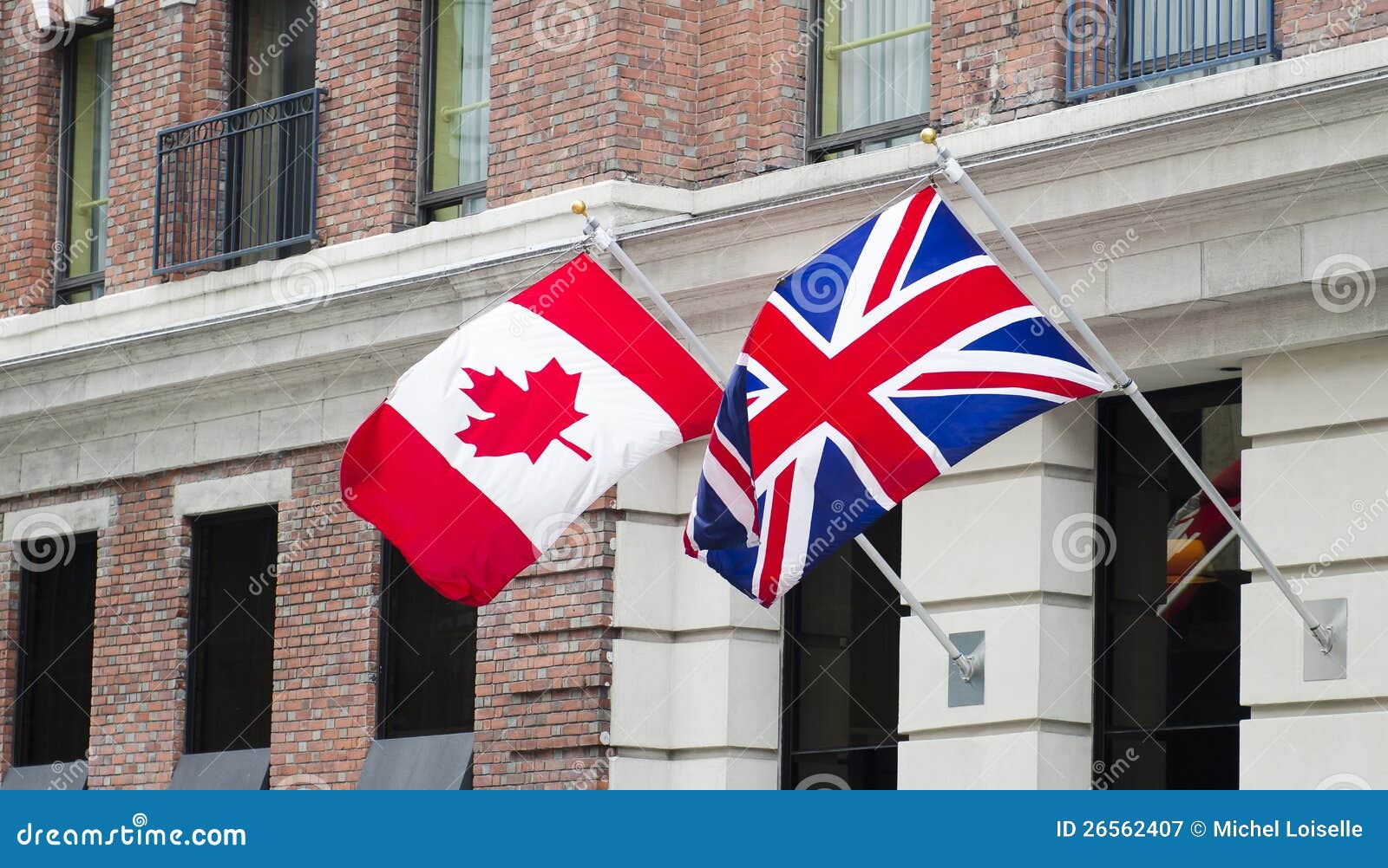 Canada Britain Flags stock image. Image of waving, metaphor - 26562407