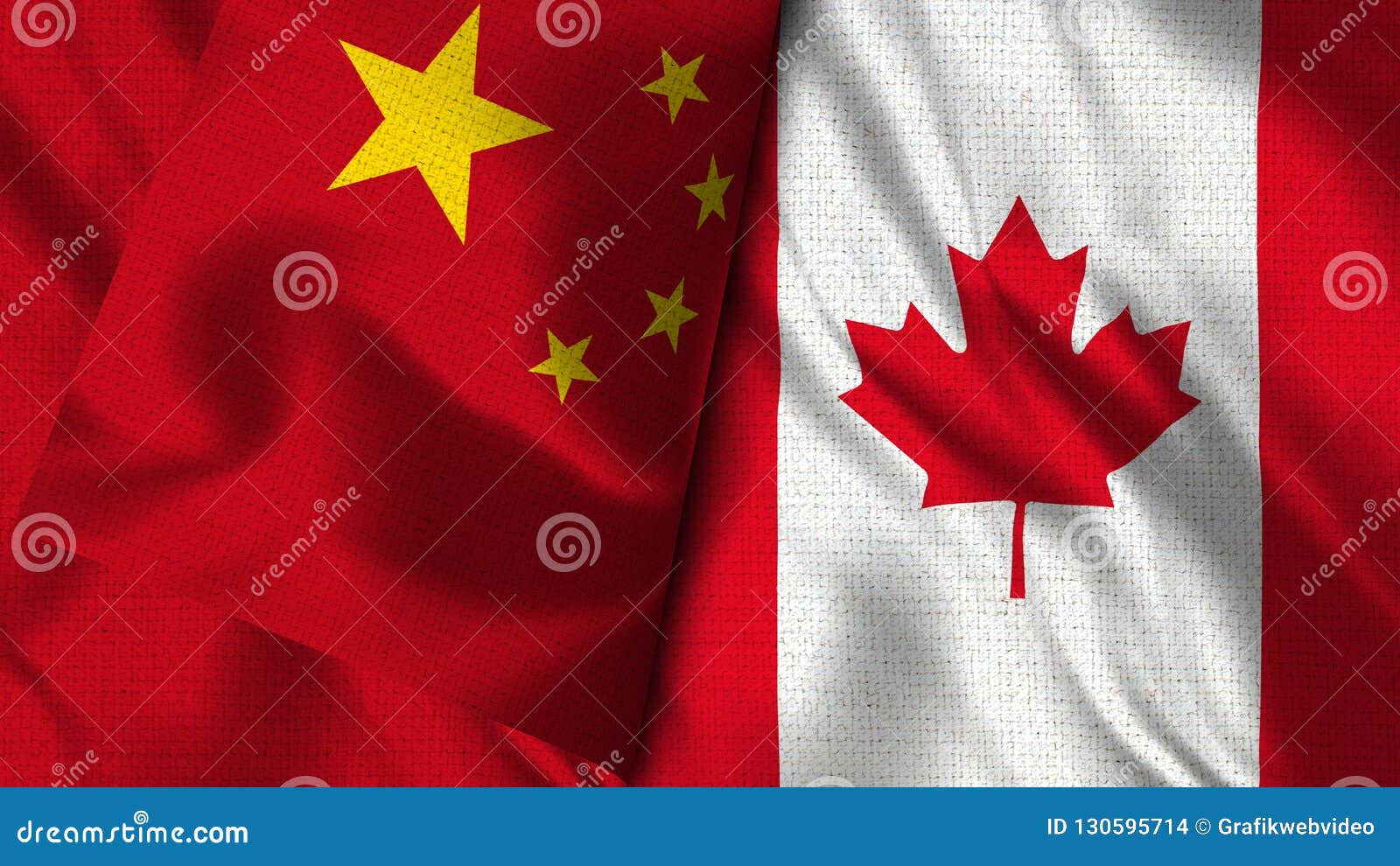 Canada and China Flag -- 3D Illustration Flags Stock Illustration ...