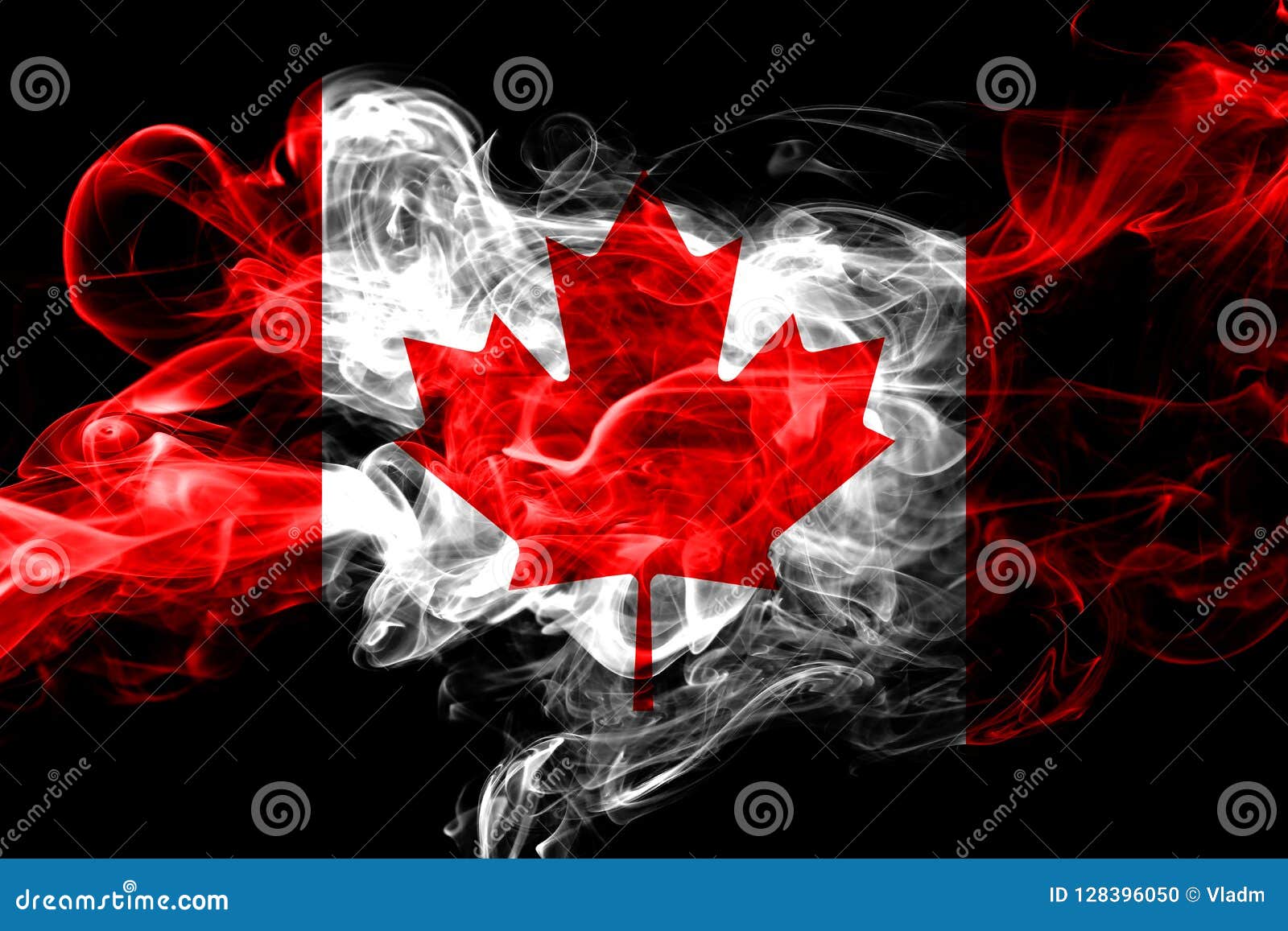 Canada Colorful Smoking Flag 2018. Stock Illustration - Illustration of ...