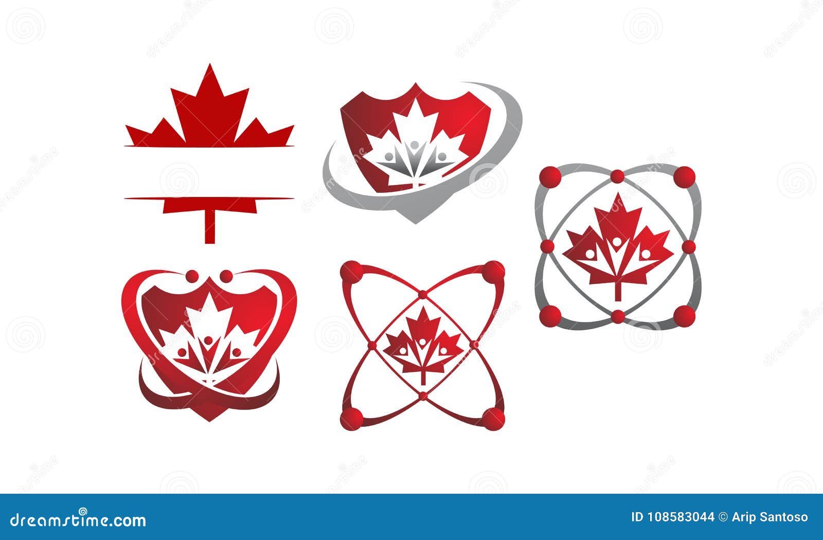 Canada Community Logo Template Set Stock Vector - Illustration of group ...