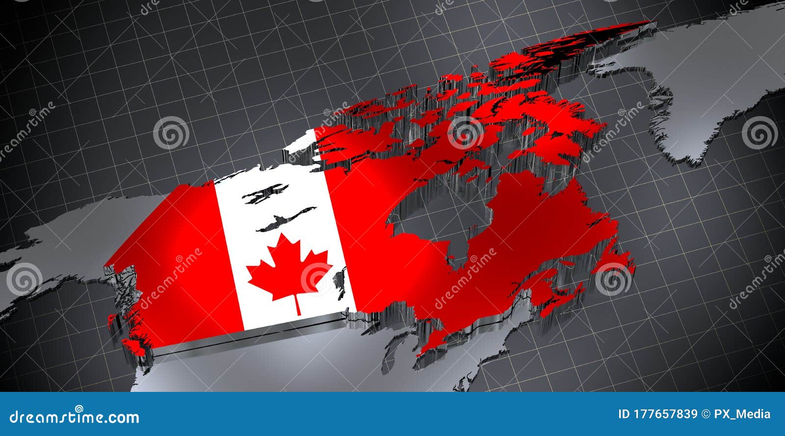 Canada - Country Borders and Flag Stock Illustration - Illustration of ...