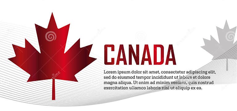 Canada Country Emblem Vertical Banner Stock Vector - Illustration of ...