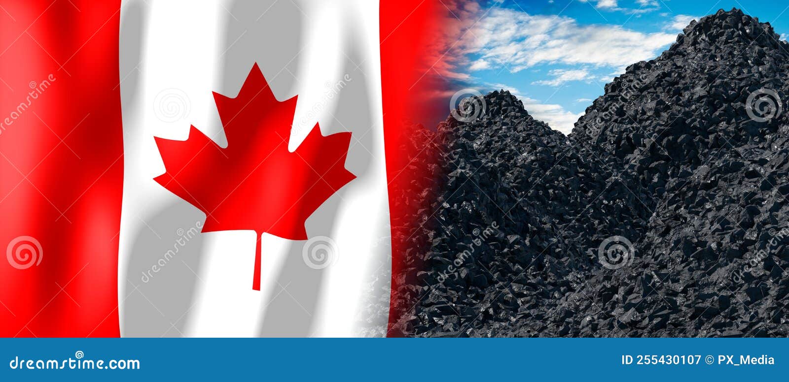 Canada - Country Flag and Pile of Coal Stock Illustration ...