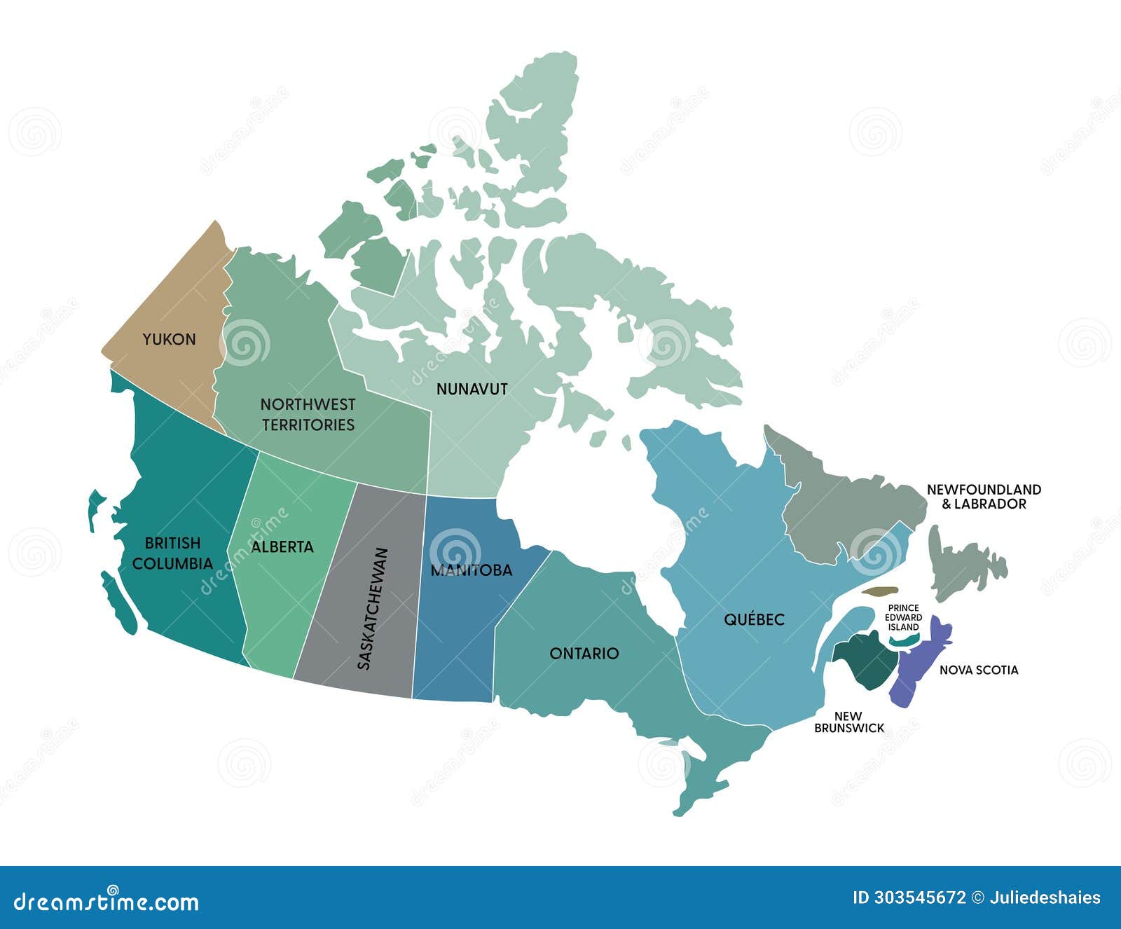 Canada Country Map Illustration with Country Name Stock Vector ...