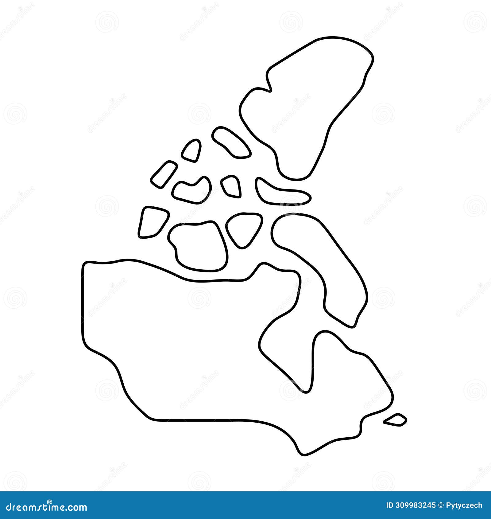 Canada Simplified Vector Outline Map Stock Vector - Illustration of ...