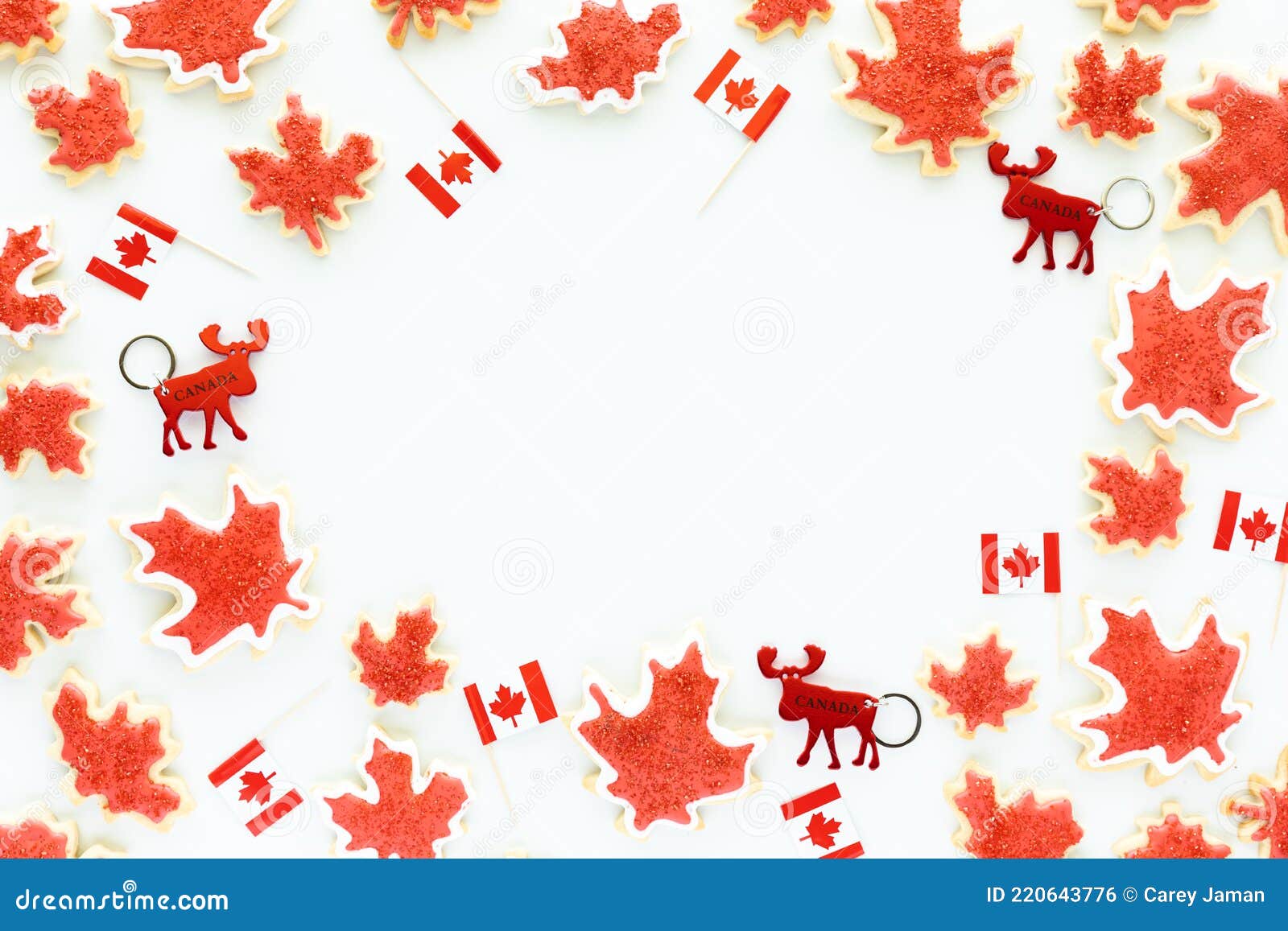 Canada Day Border Including Mini Canada Flags, Moose Key Chains and ...