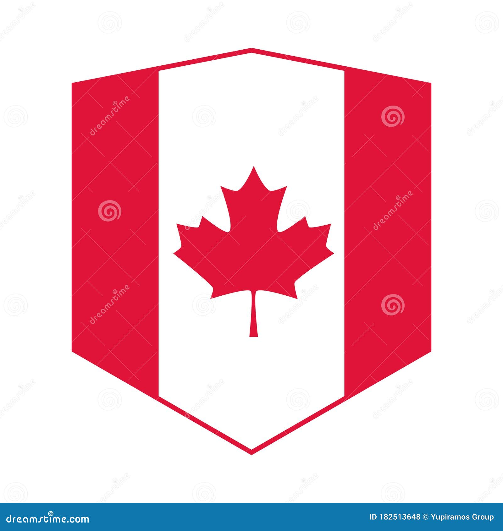 Canada Day, Canadian Flag Maple Leaf Shield Emblem Flat Style Icon ...