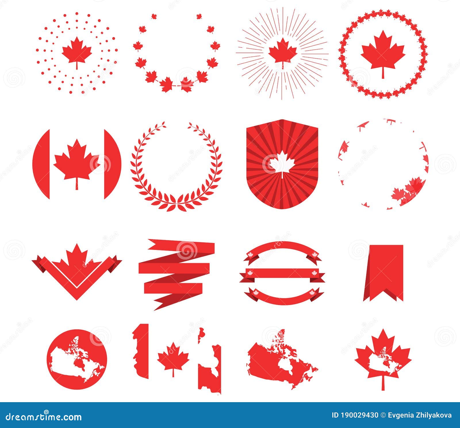 Canada Day. Decorative Elements, Set of Greetings or Elemants for ...