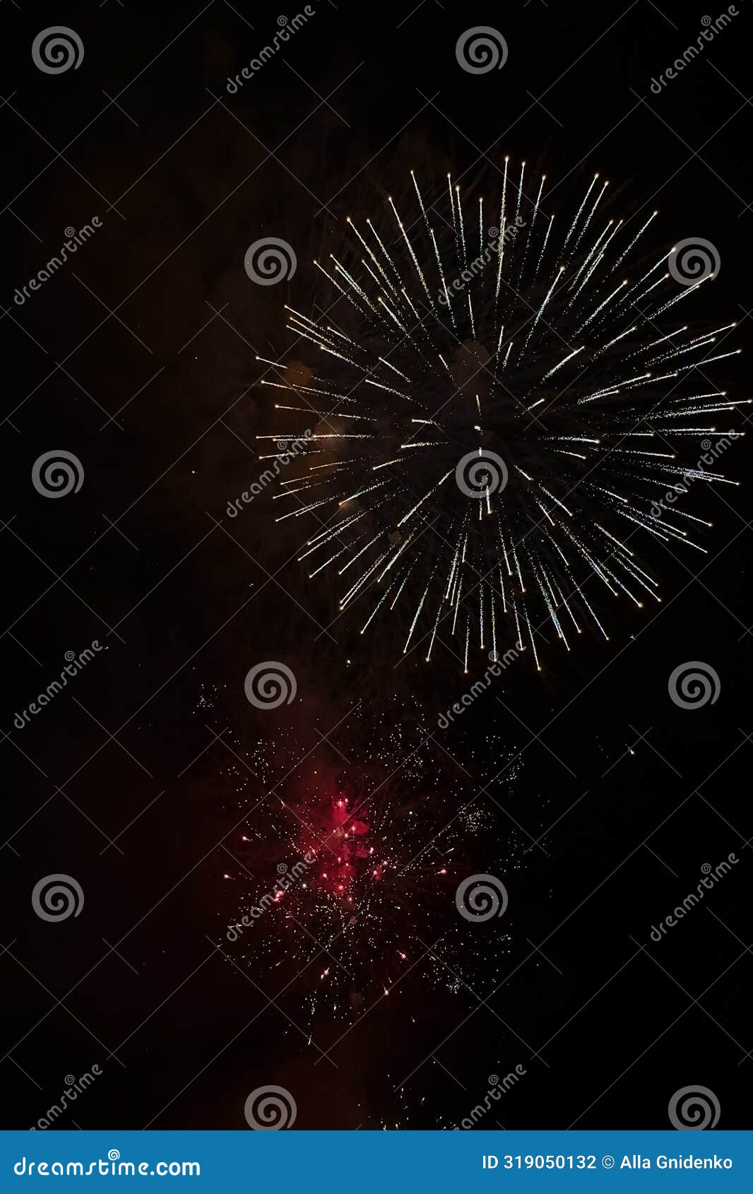 Canada Day, Fireworks in the Night Sky. Stock Photo - Image of ...