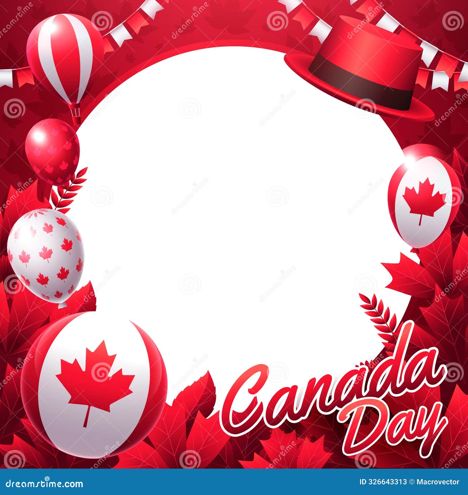 Canada Day Frame in Realistic Style Stock Illustration - Illustration of canada, graphic: 326643313