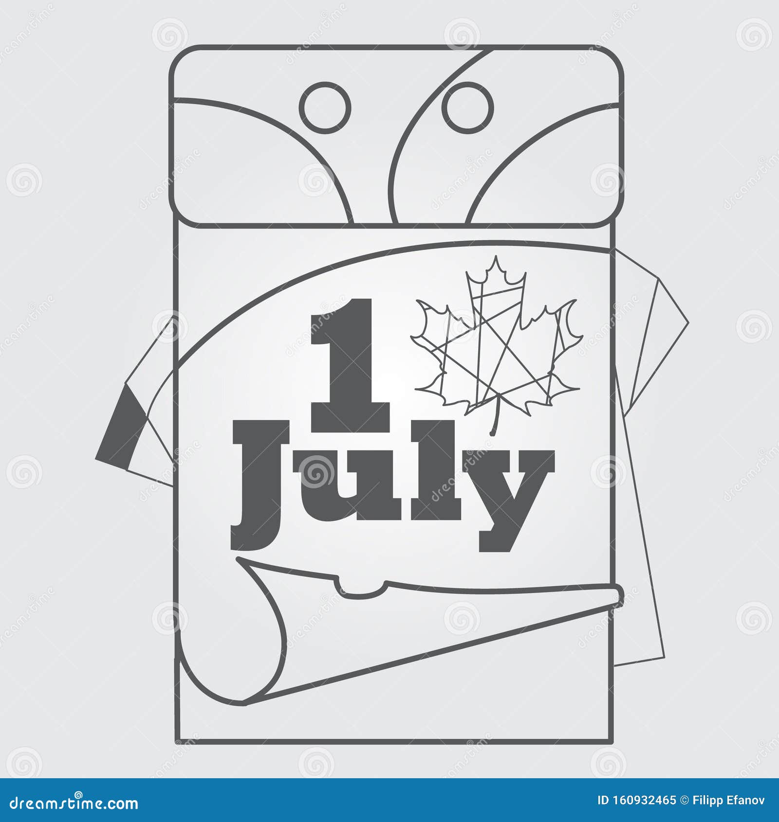 Canada Day July 1 Icon Outline Drawing Stock Illustration ...