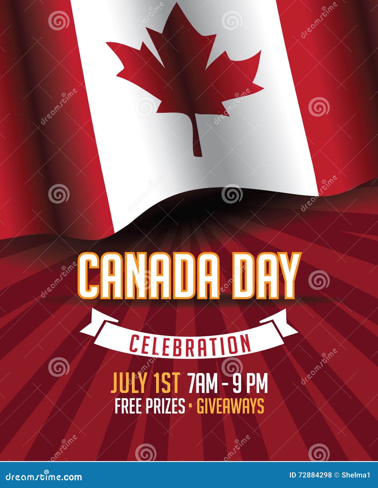 Canada Day Maple Leaf Flag Design. Stock Vector - Illustration of ...