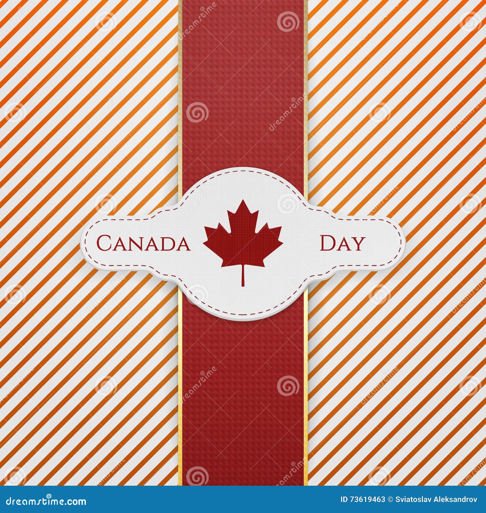 Canada Day National Tag with Red Ribbon Stock Vector - Illustration of ...