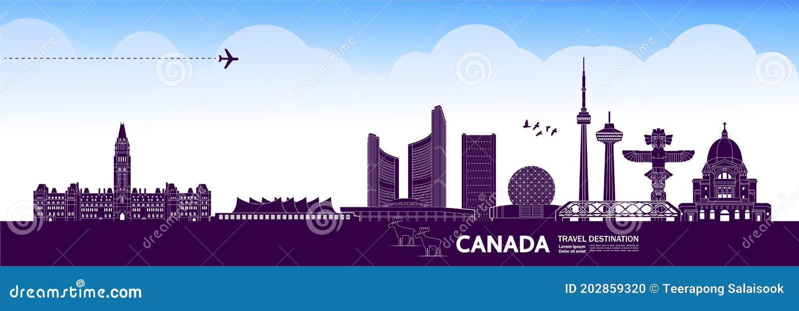 Canada Travel Destination Vector Illustration Stock Vector ...