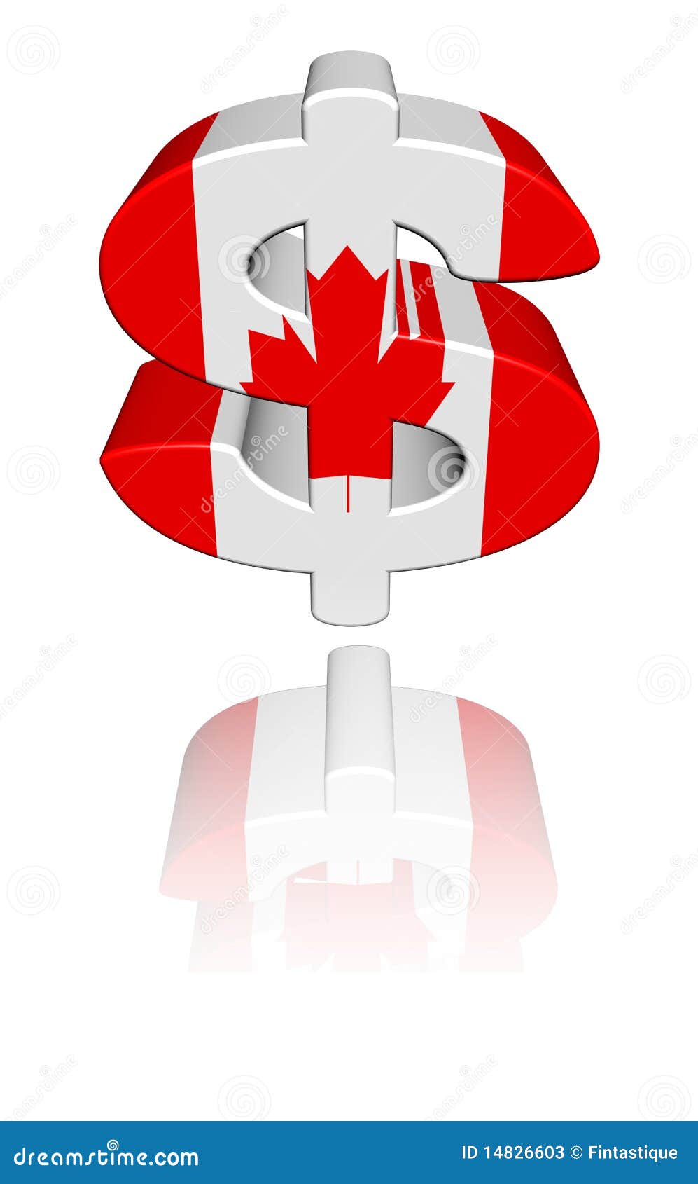Canada Dollar Symbol with Flag Stock Illustration - Illustration of ...